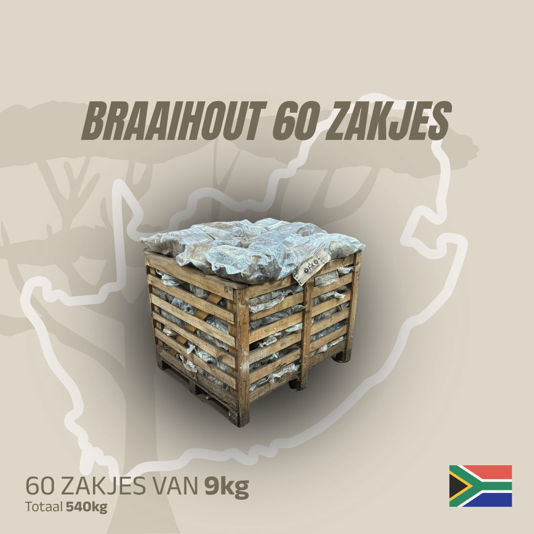 Boxpallet Braaihout 60 Zakjes Bosveldmix – Kooter Handel en Transport
